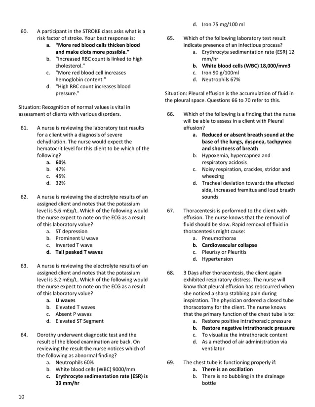 comprehensive nursing board exam reviewer | PDF