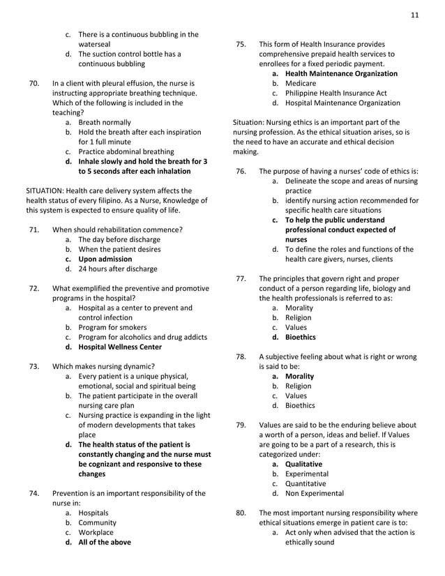 comprehensive nursing board exam reviewer | PDF