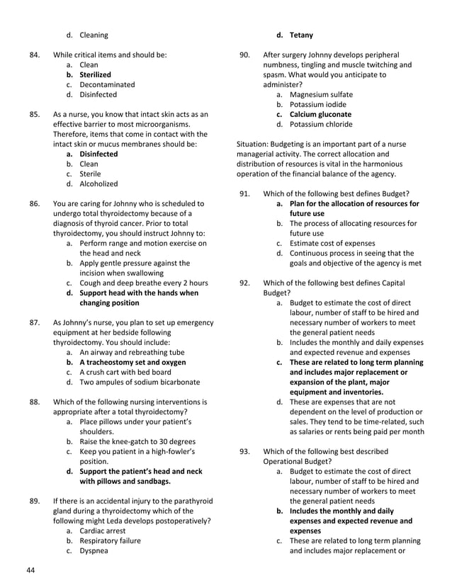 comprehensive nursing board exam reviewer | PDF