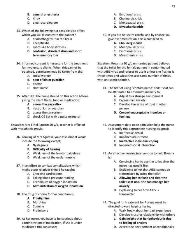 comprehensive nursing board exam reviewer | PDF