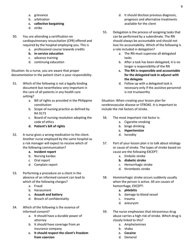 comprehensive nursing board exam reviewer | PDF