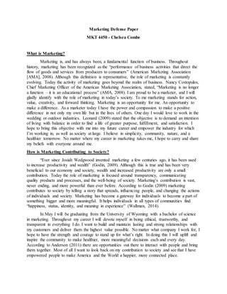 Marketing Defense Paper | PDF