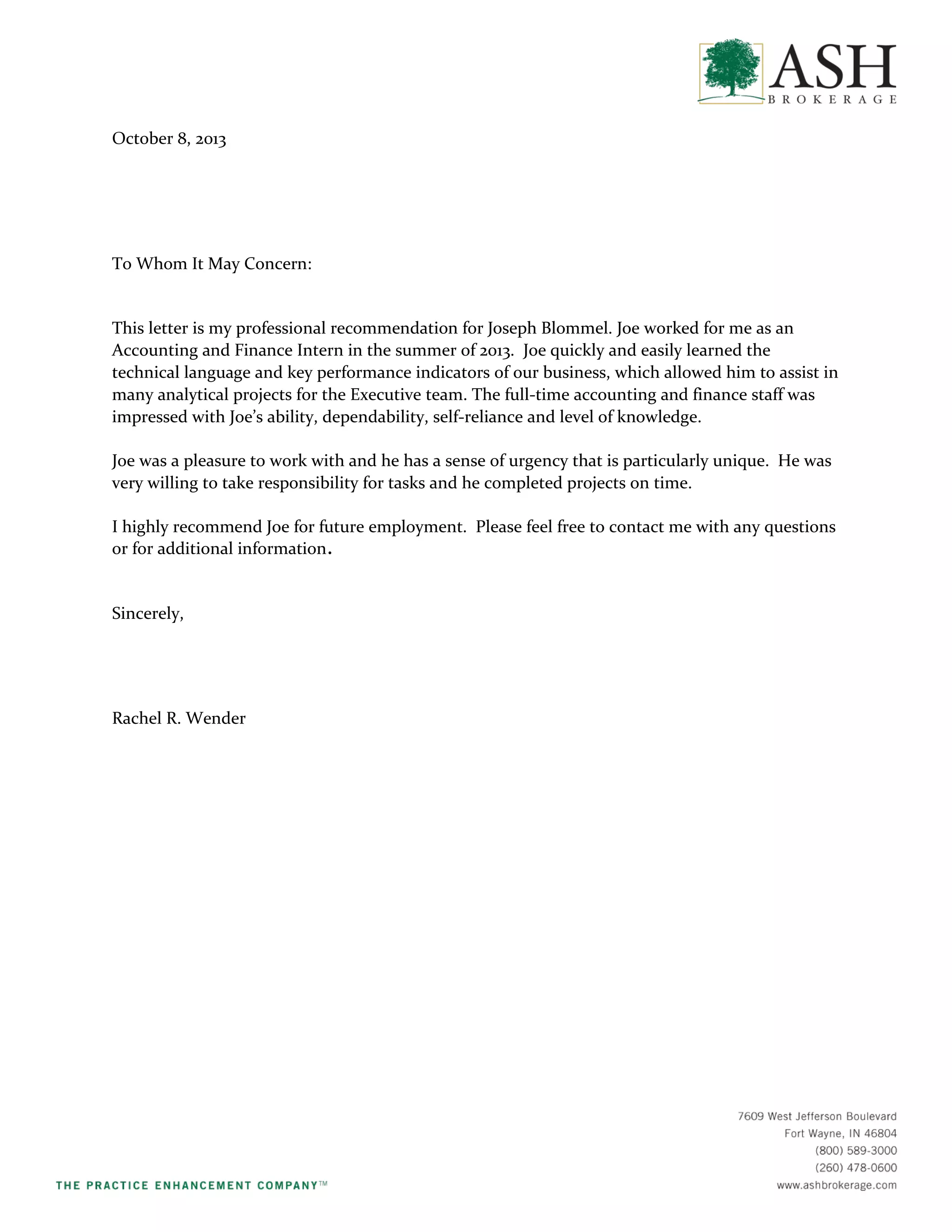 Letter of recommendation | PDF