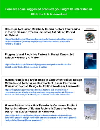 Human Factors in Automotive Engineering and Technology Guy H. Walker | PDF
