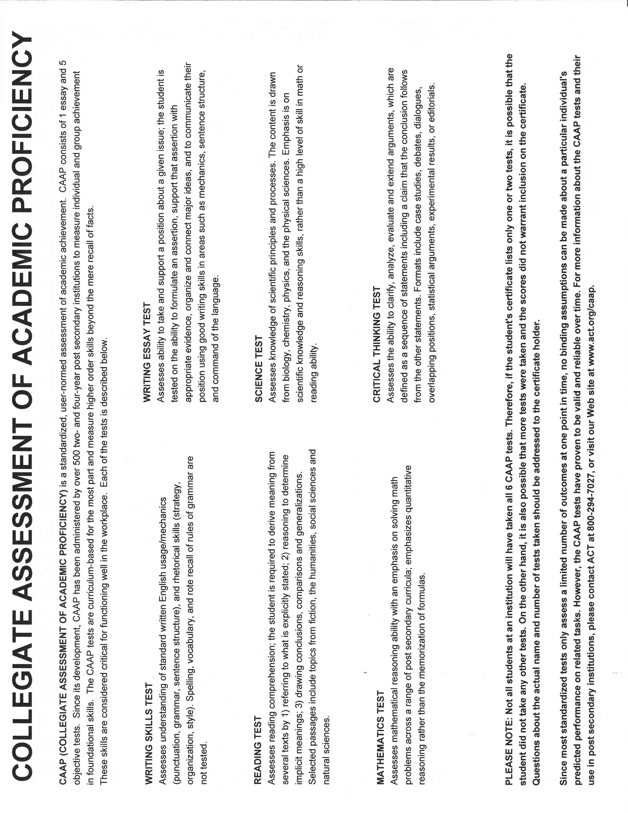 critical thinking CAAP ACT 1pg | PDF