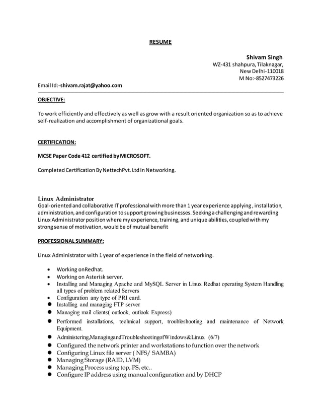 shivam resume 1 | PDF
