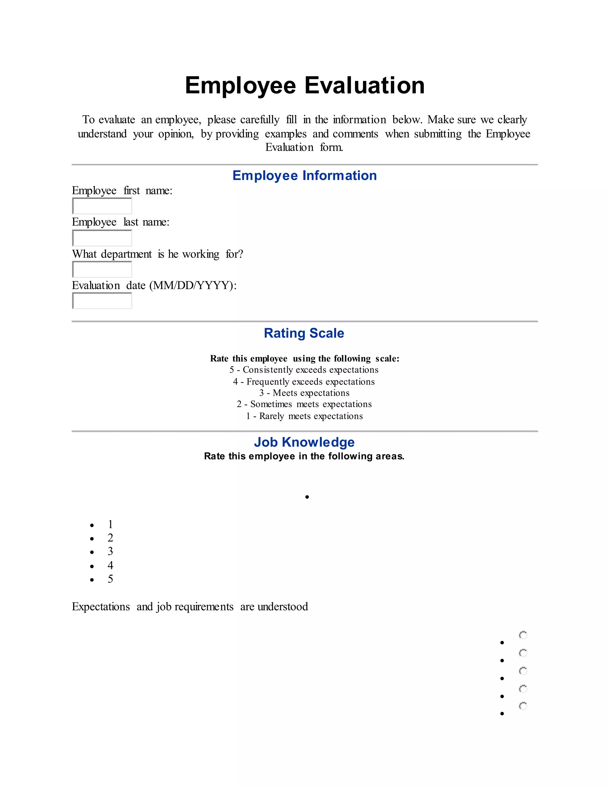 Employee Evaluation final | DOCX