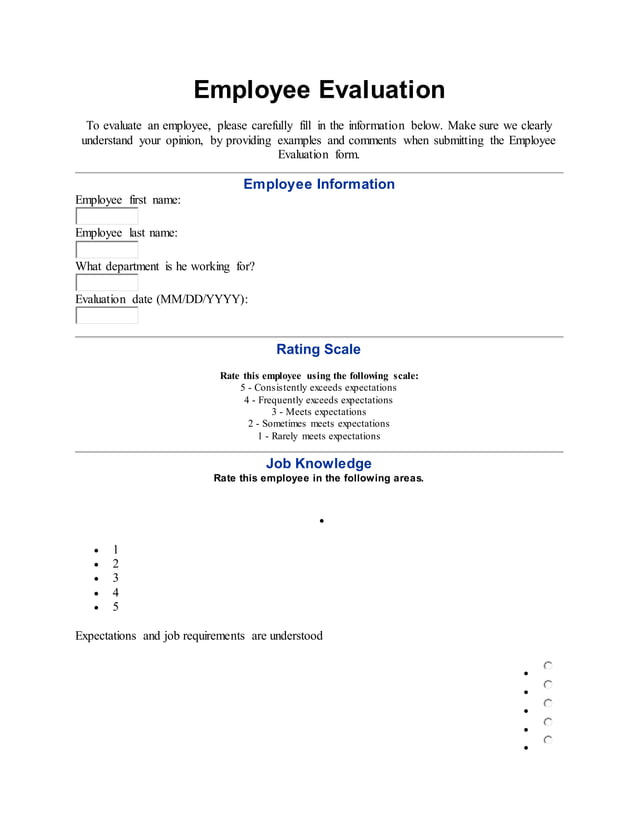 Employee Evaluation final | PDF