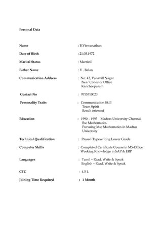 Resume_Viswa | PDF