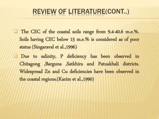 A Seminar on Salinity Problem on Coastal Region of Bangladesh | PPTX
