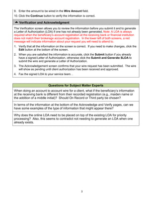 Wire Transfer Instructions | PDF