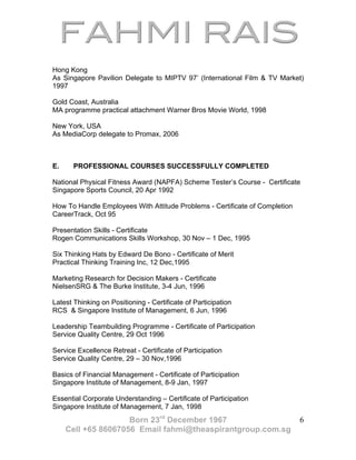 FAHMI RAIS CV 2015 | PDF | Business Administration | Business