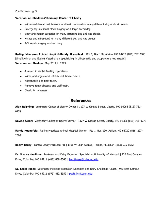 Zoe Warder MFA Resume 2015 | DOCX | Agriculture | Industries