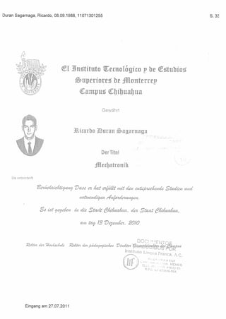 Engineering Certificate German | PDF