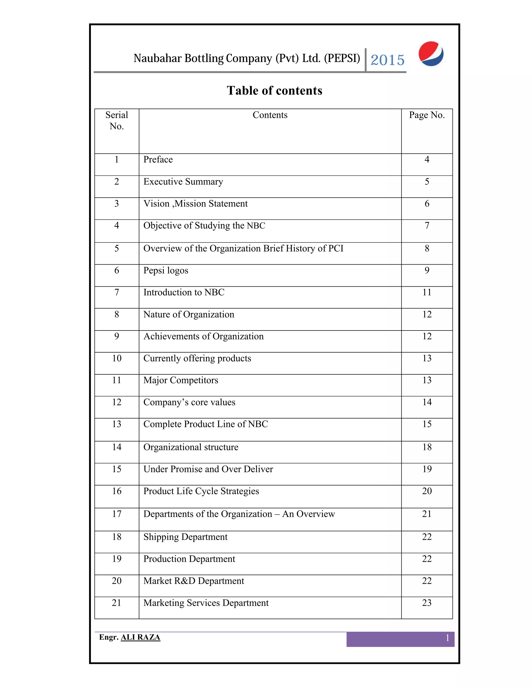 REPORT (PEPSI) FINAL | PDF