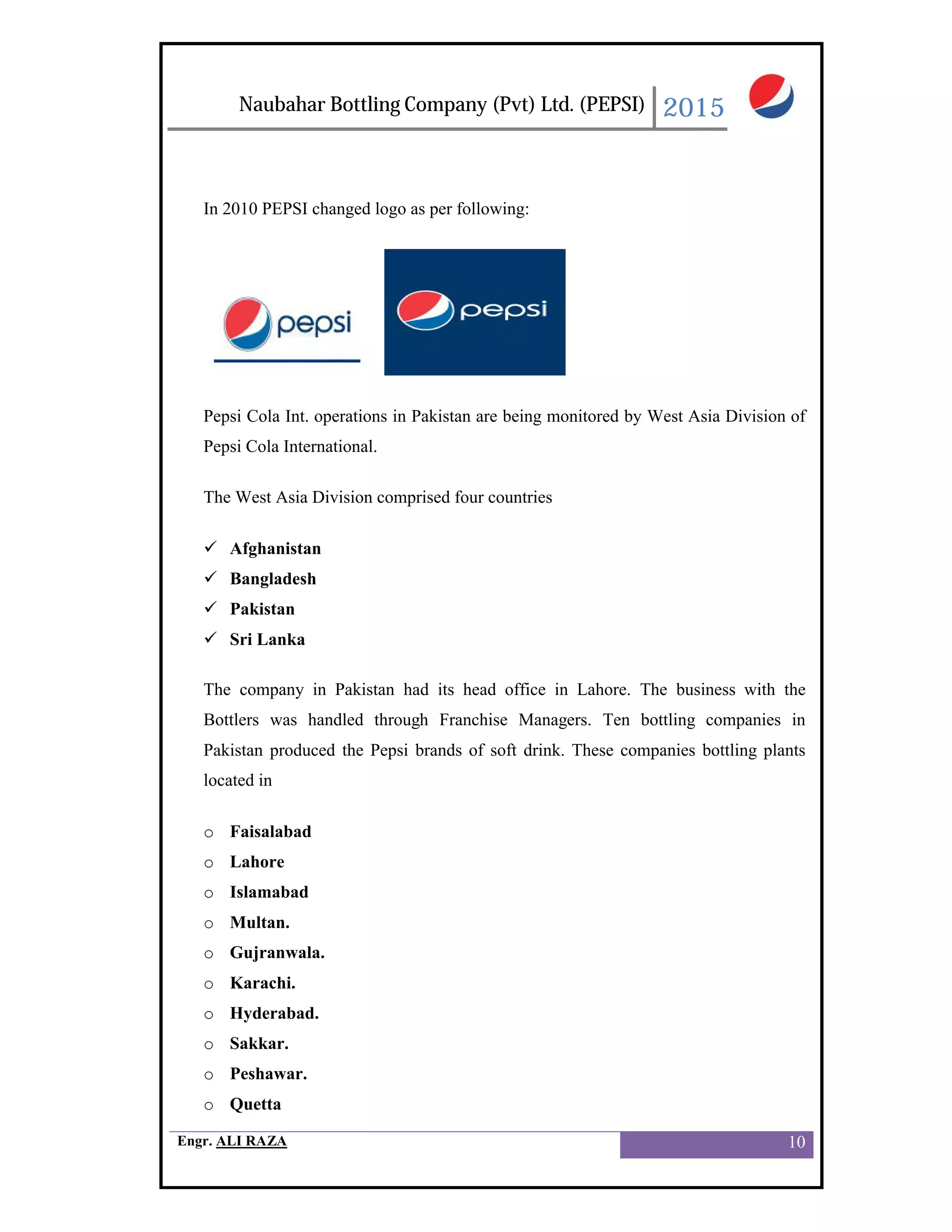REPORT (PEPSI) FINAL | PDF