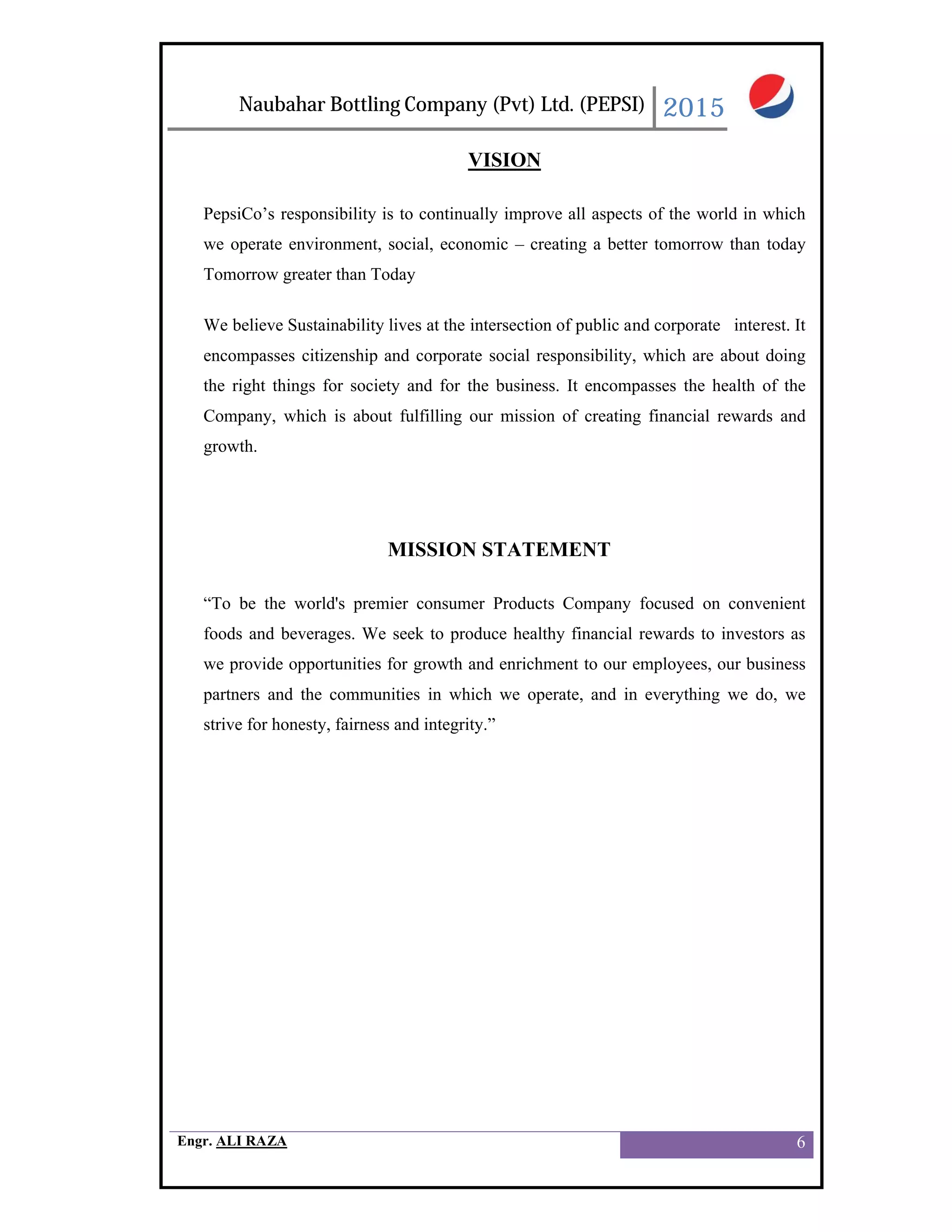 REPORT (PEPSI) FINAL | PDF