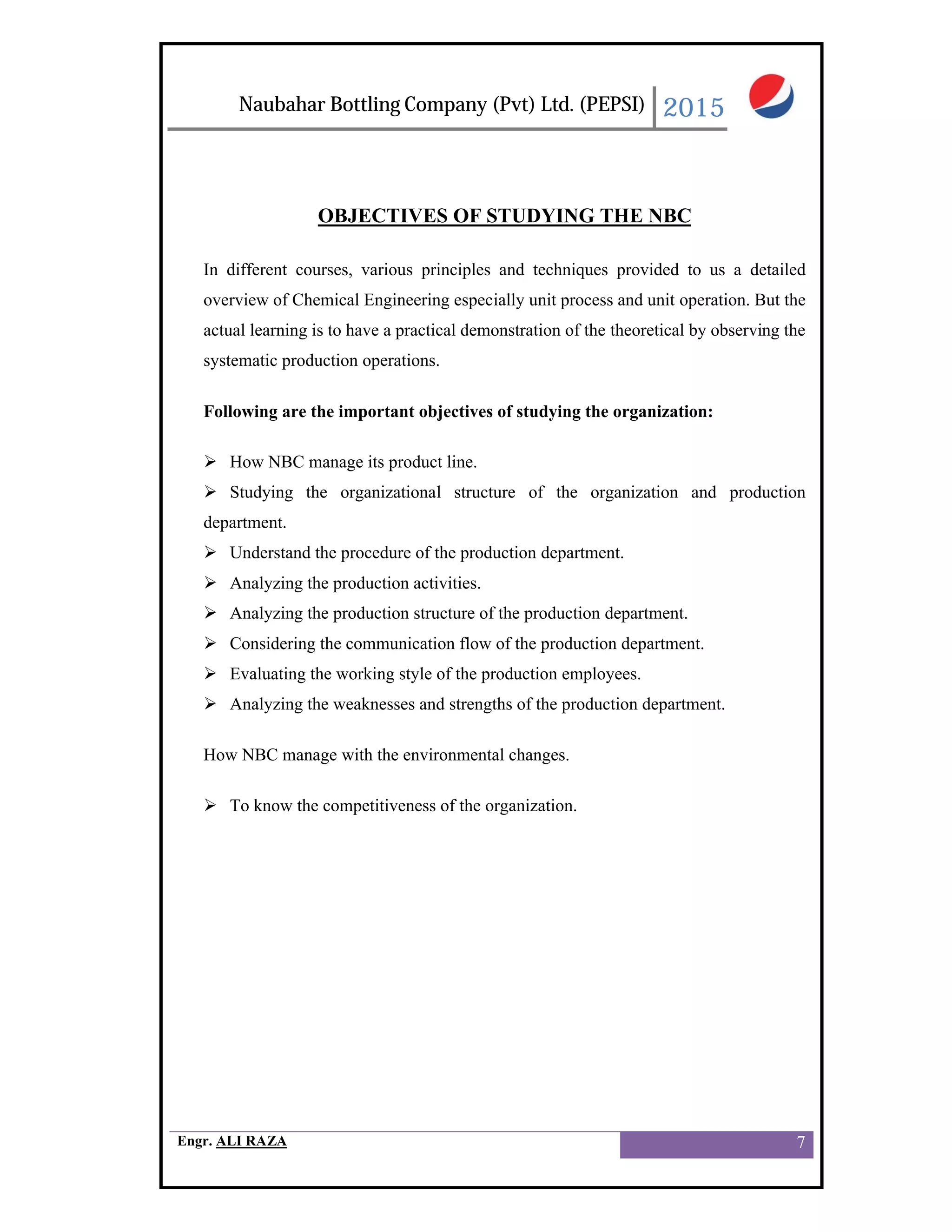 REPORT (PEPSI) FINAL | PDF