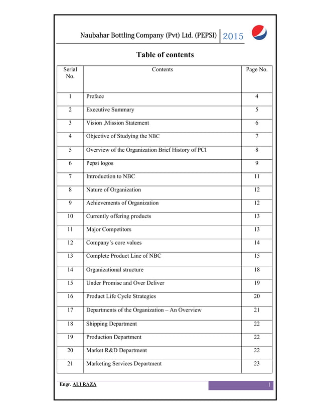 REPORT (PEPSI) FINAL | PDF