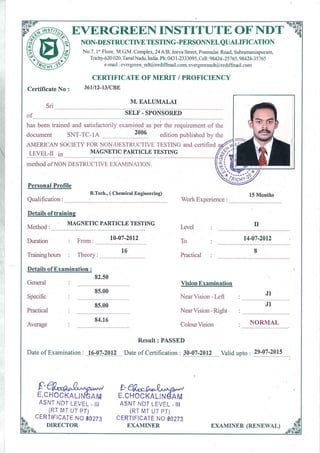 ASNT NDE Level II | PDF