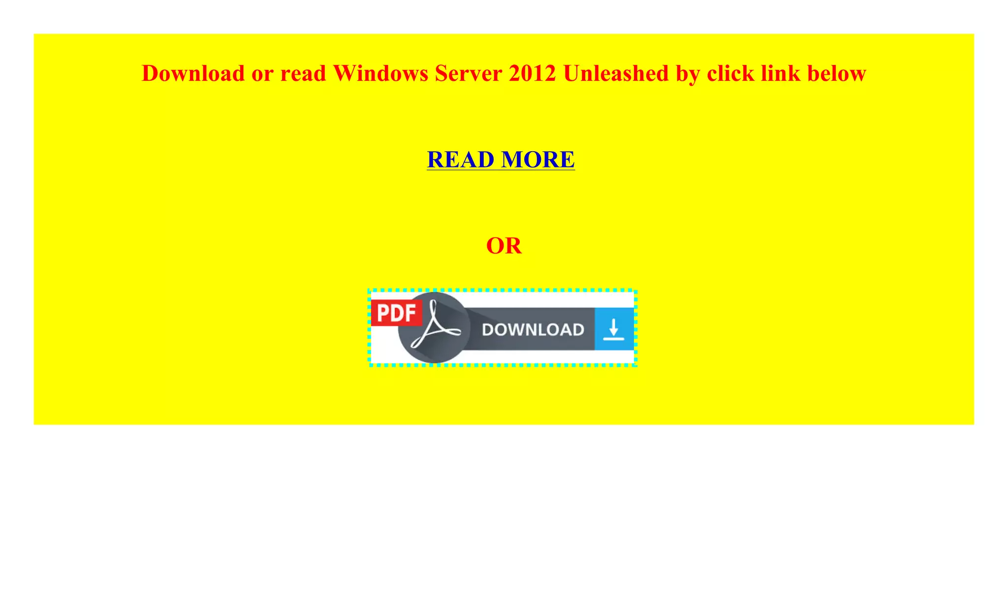 Windows Server 2012 Unleashed ((P.D.F))^^@@ | PDF | Operating Systems | Computer Software and ...
