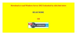 Windows Server 2012 Unleashed ((P.D.F))^^@@ | PDF | Operating Systems | Computer Software and ...