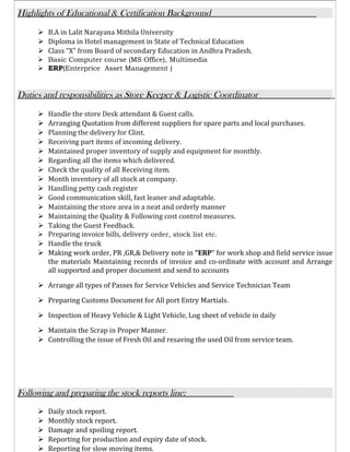 Bhaskar cv | DOC