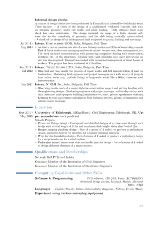 CV_Emanuil Videnov | PDF | Civil Engineering Industry | Industries
