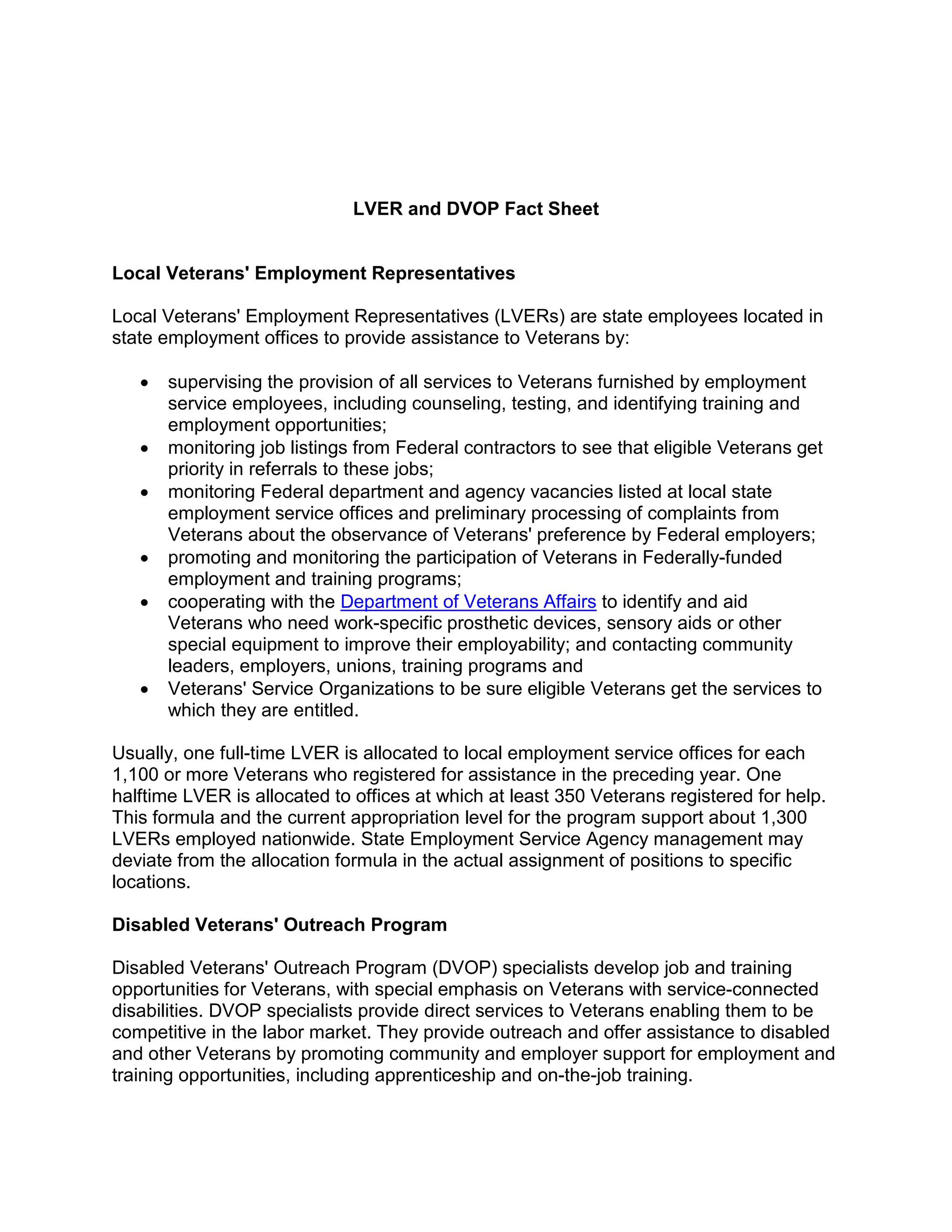 LVER DVOP Factsheet | PDF