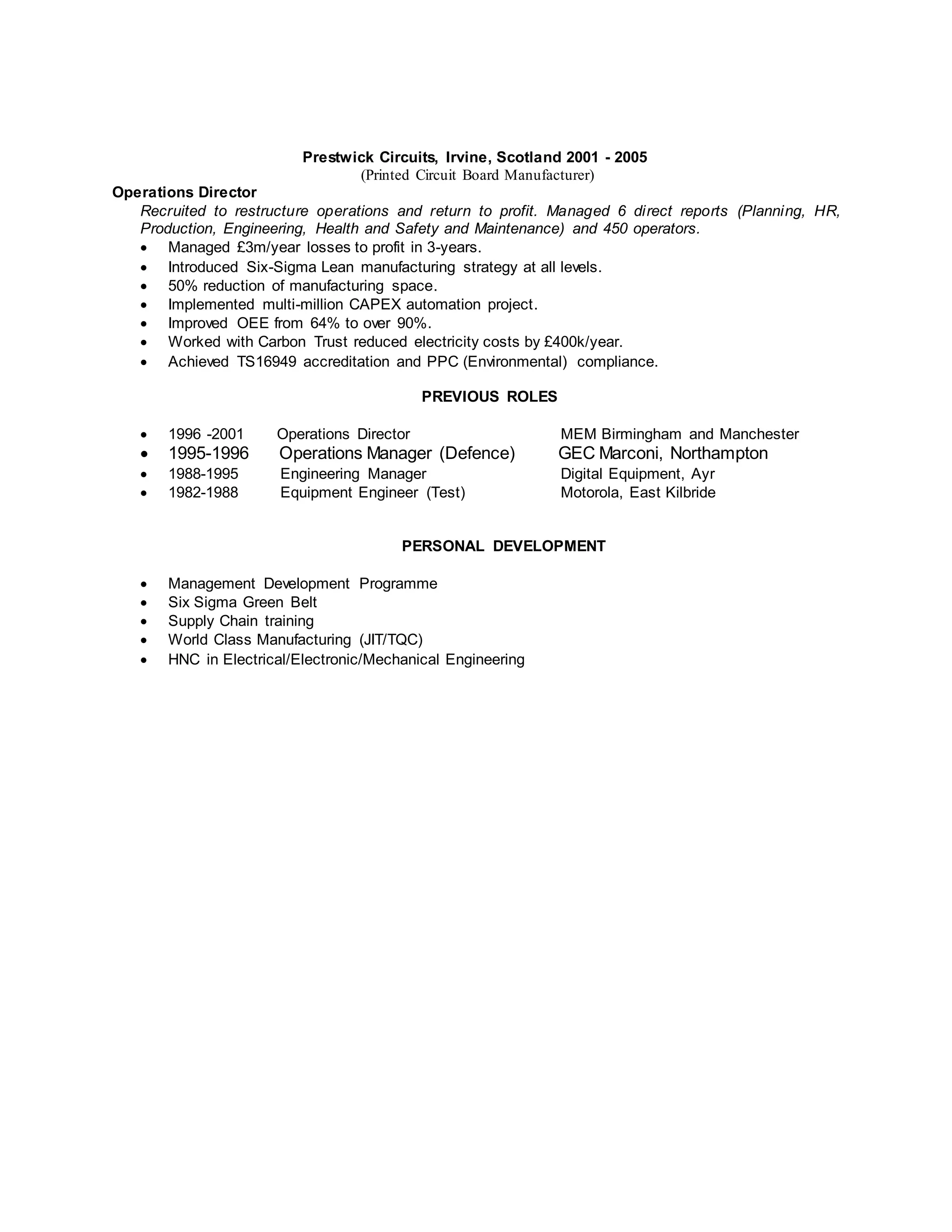 Updated CV 1 Pete Nov 2016 | PDF