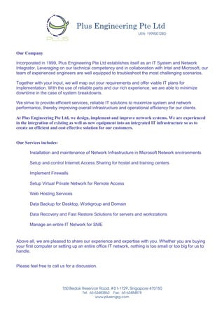 Plus Engineering Profile | PDF