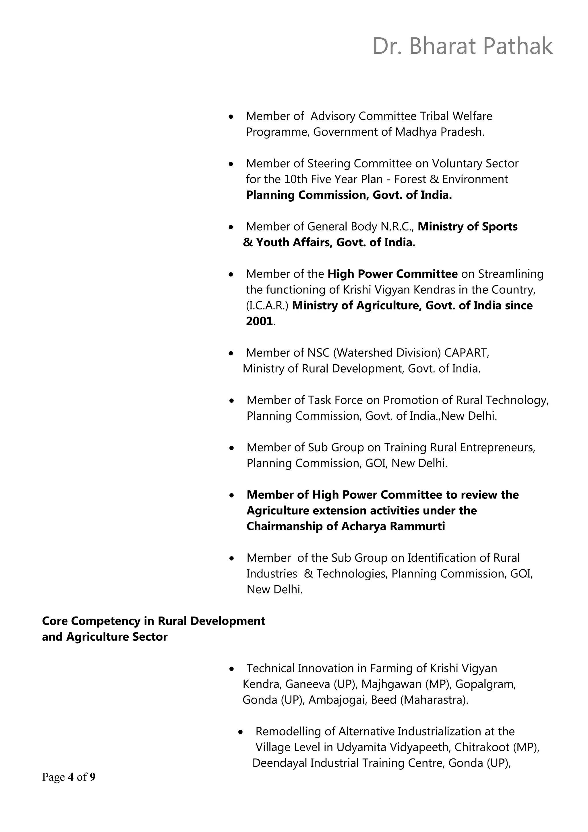 BD_OF_DR_BHARAT_PATHAK-2016 | PDF | Agriculture | Industries