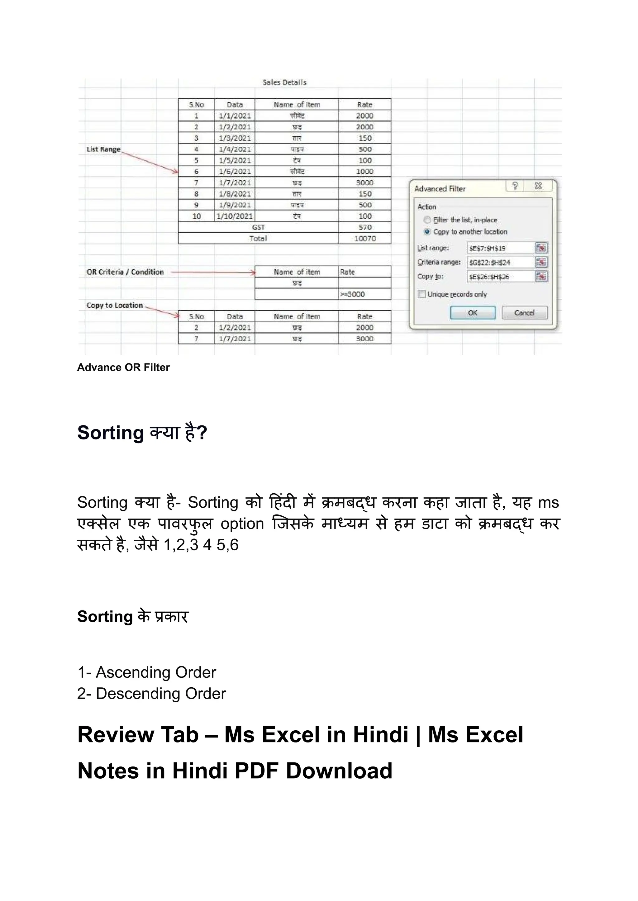 MS Excel Notes PDF in Hindi माइ ोसॉ ट ए सेल | PDF