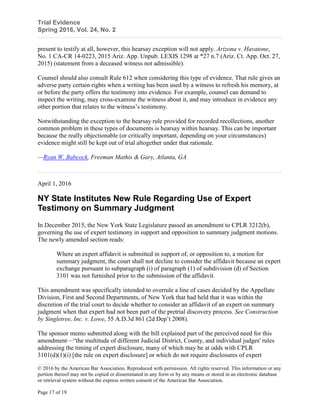 Hearsay Rule, Recorded Recollections--Trial Evidence Committee Spring ...