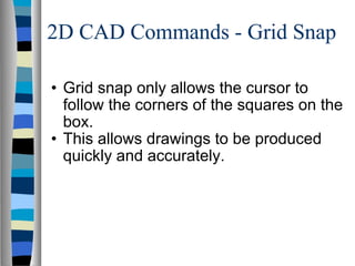 CAD_Commands | PPT | 3-D Graphics | Computer Software and Applications