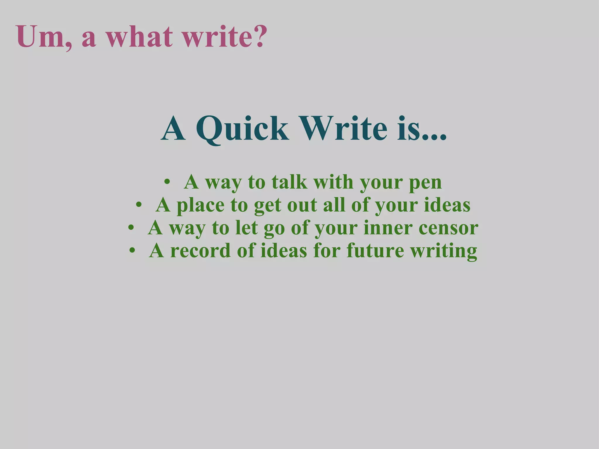QuickWrite | PPT