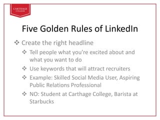 Linkedin - How to create an effective profile | PPTX
