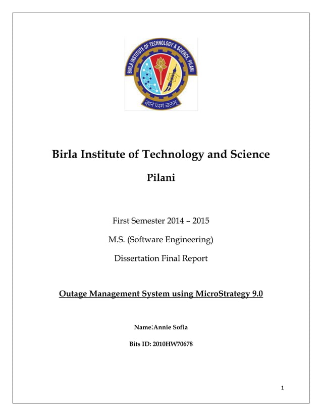 BITS MS- Dissertation Final Report | PDF