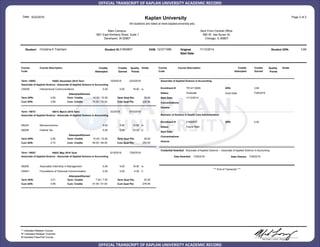 ChristinaTrainhamoffcialTranscriptsept16 | PDF | Undergraduate Education | College Education
