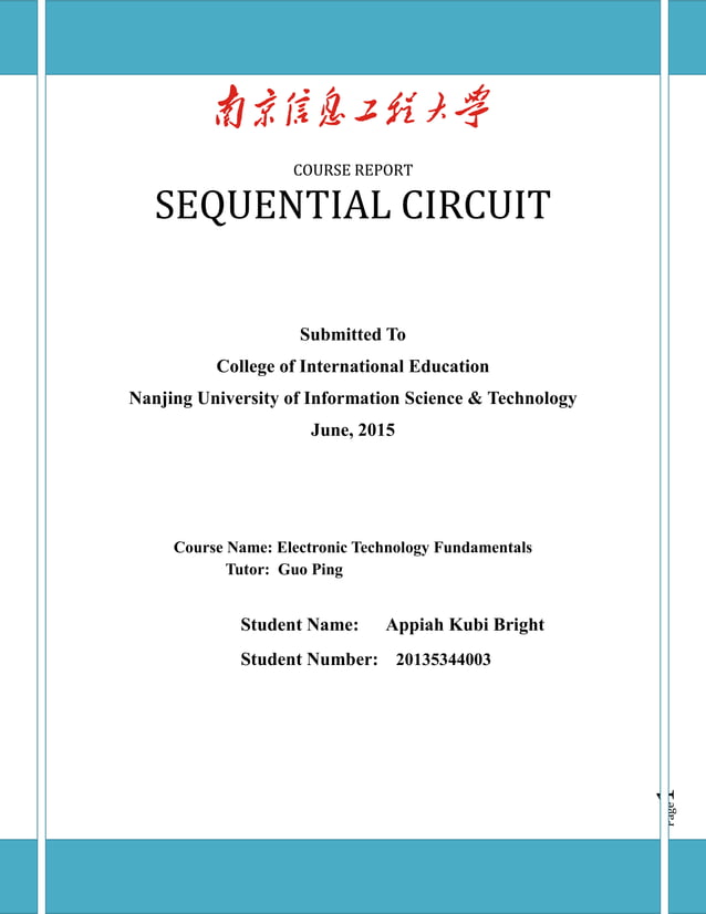 Report on Sequential circuit by Appiah Kubi Bright | PDF | Programming ...