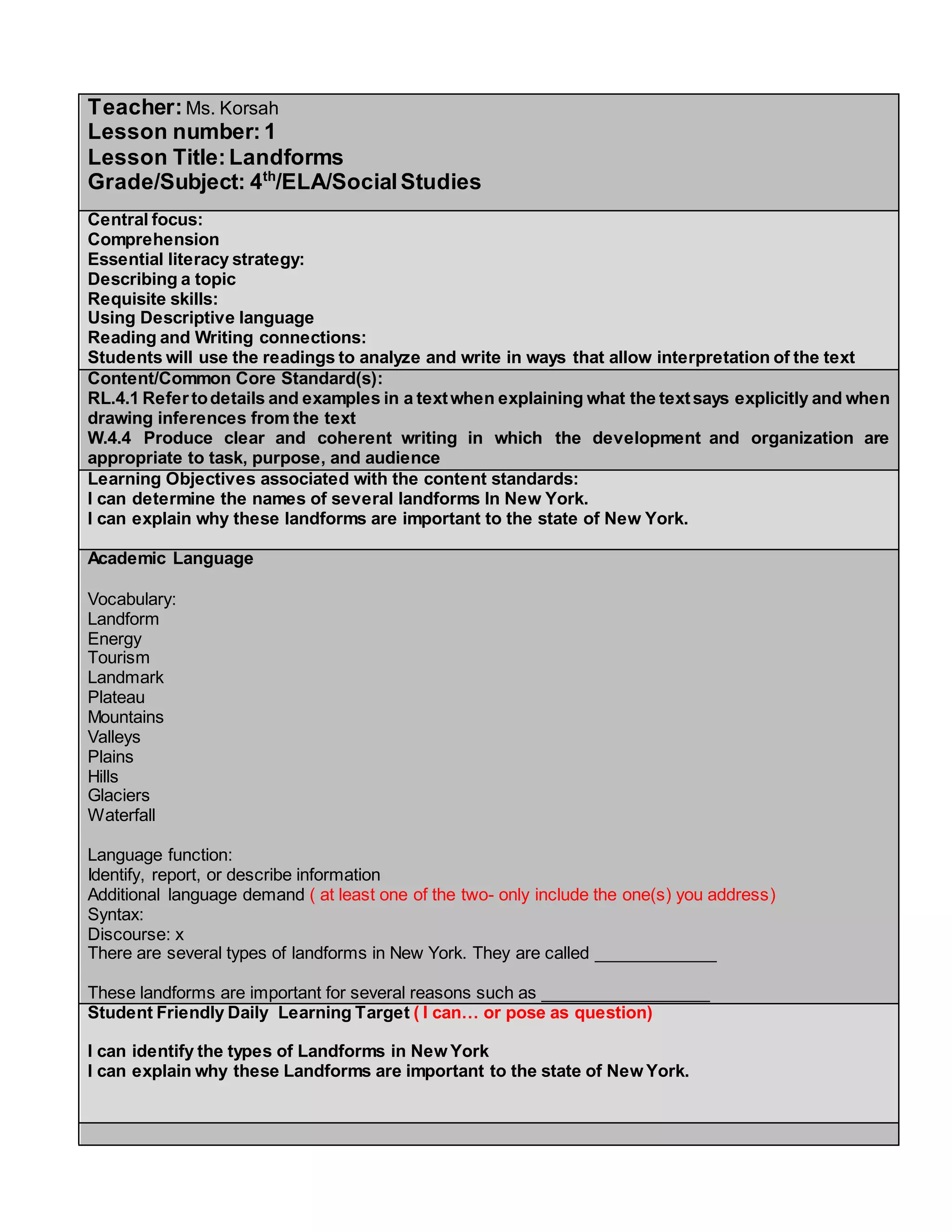 edTPA - Childhood Lesson Plan Template lesson ALL 3 | DOCX