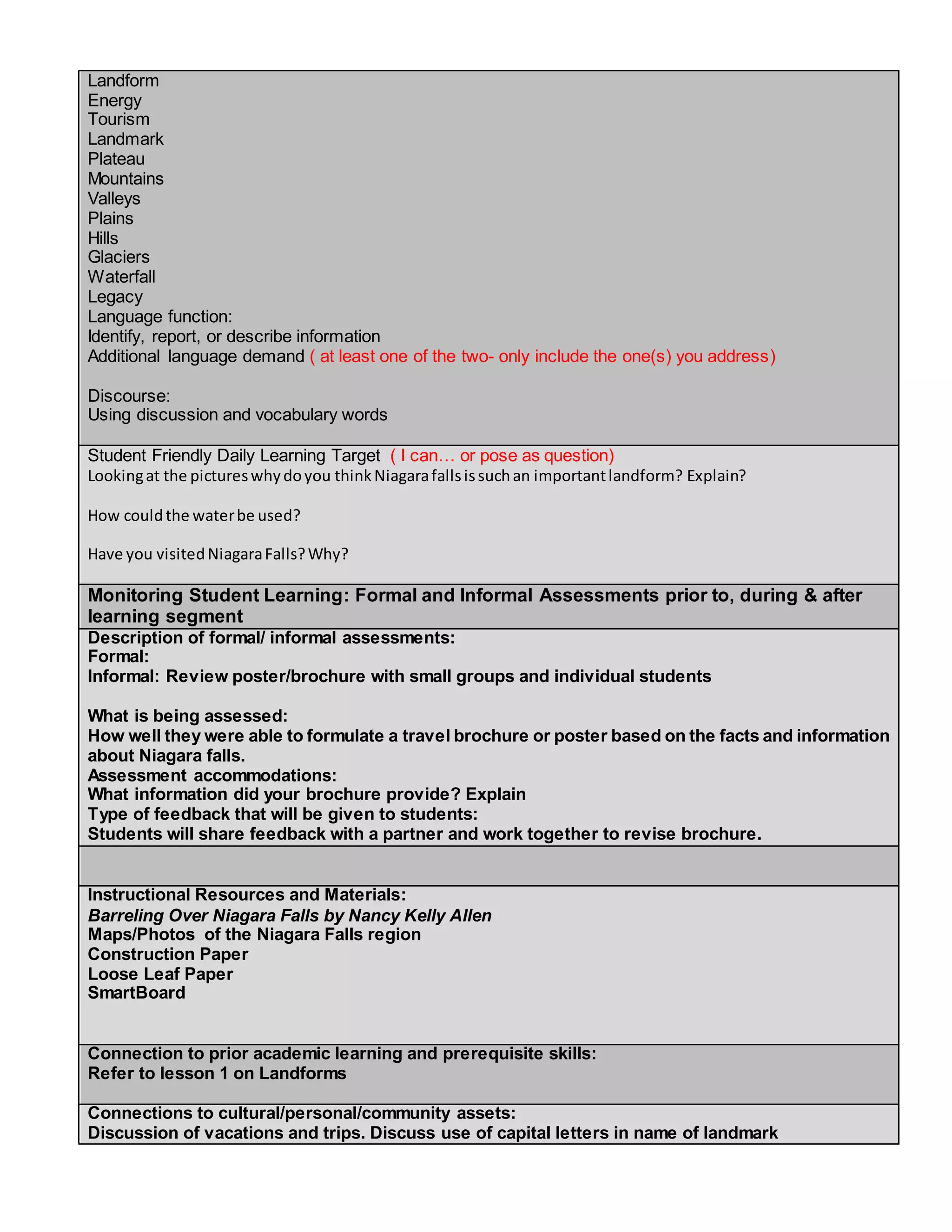 edTPA - Childhood Lesson Plan Template lesson ALL 3 | DOCX