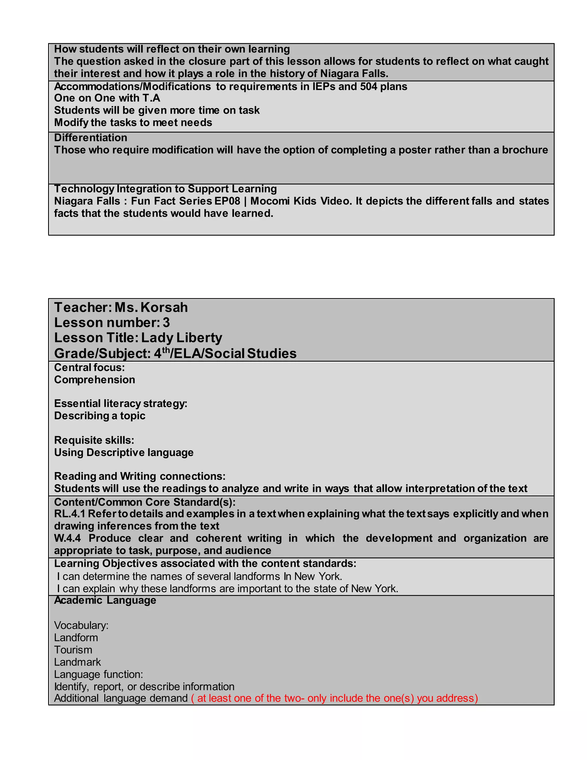 edTPA - Childhood Lesson Plan Template lesson ALL 3 | DOCX