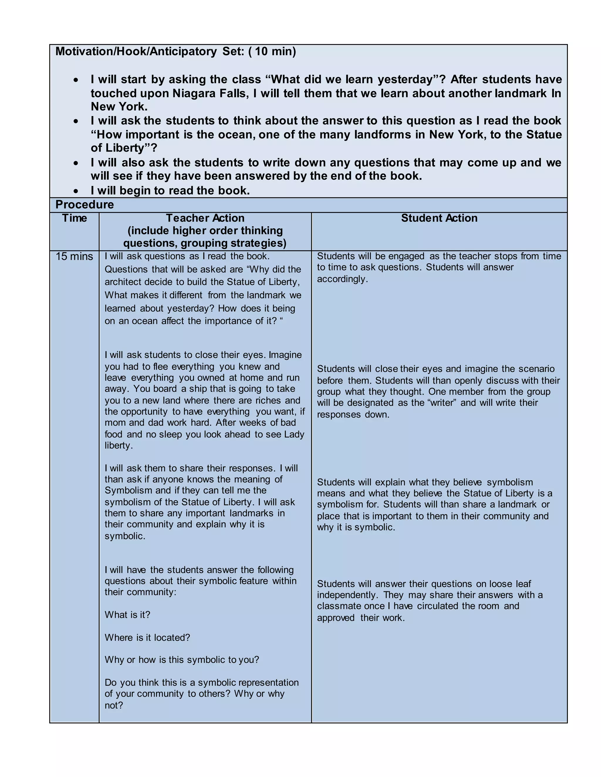 edTPA - Childhood Lesson Plan Template lesson ALL 3 | DOCX
