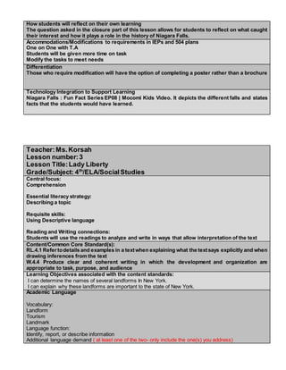 edTPA - Childhood Lesson Plan Template lesson ALL 3 | DOCX