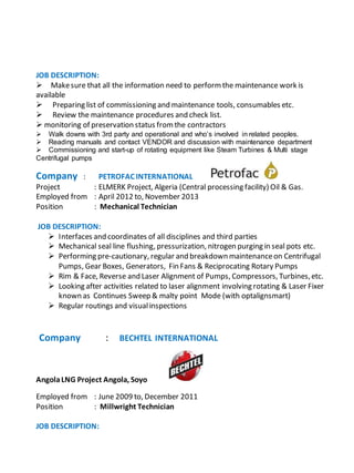 Resume of John Prince (Rotating Equipment Technician) | DOCX