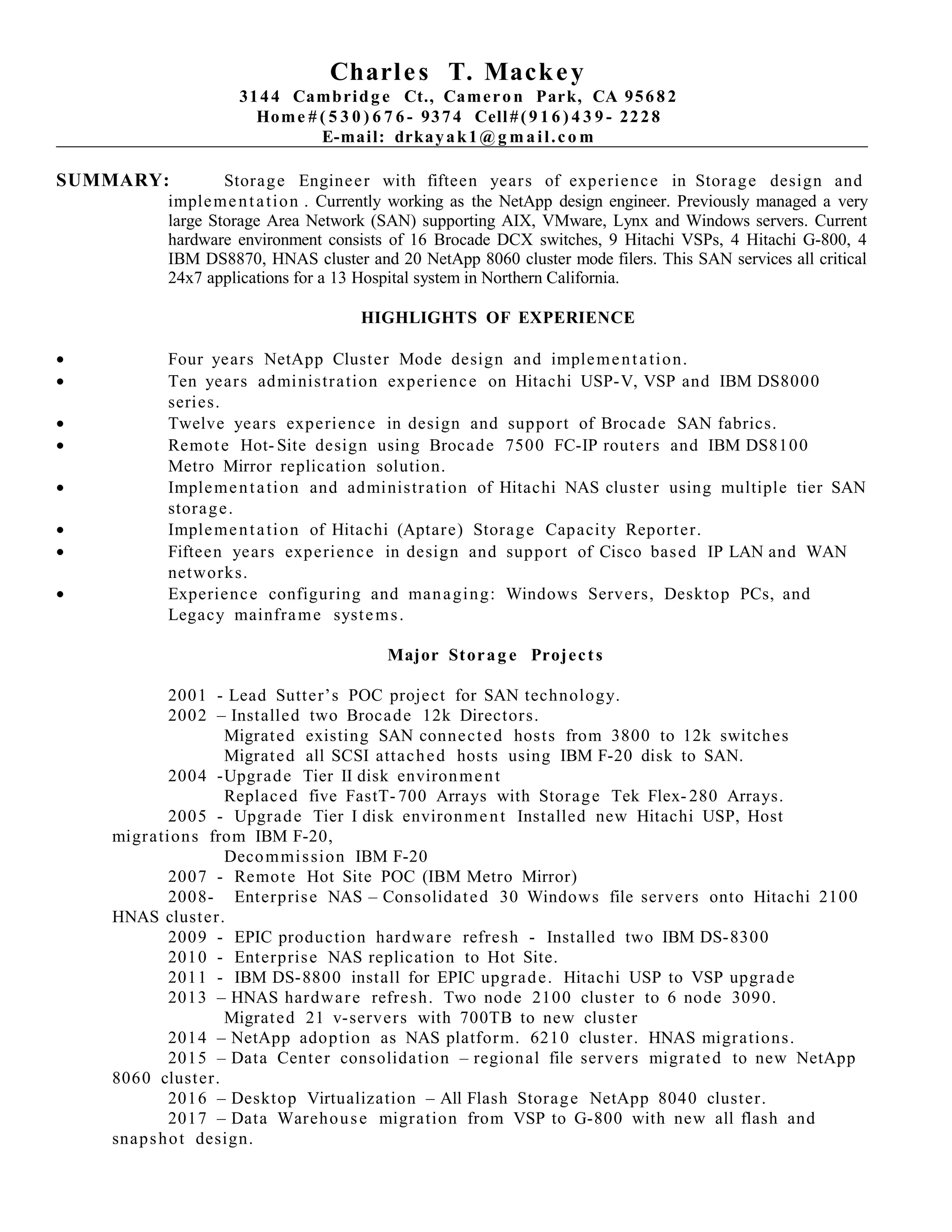 Charles Mackey resume | DOC