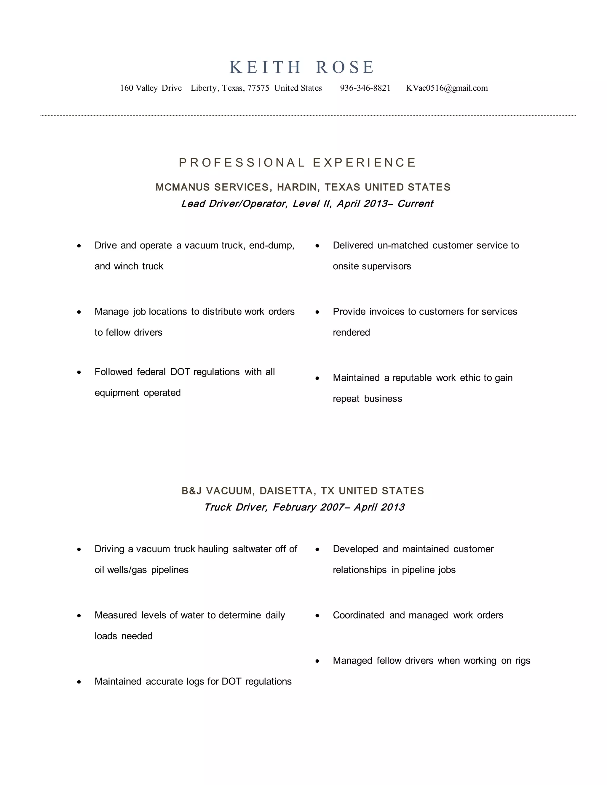 Keith's Resume | PDF | Free Download