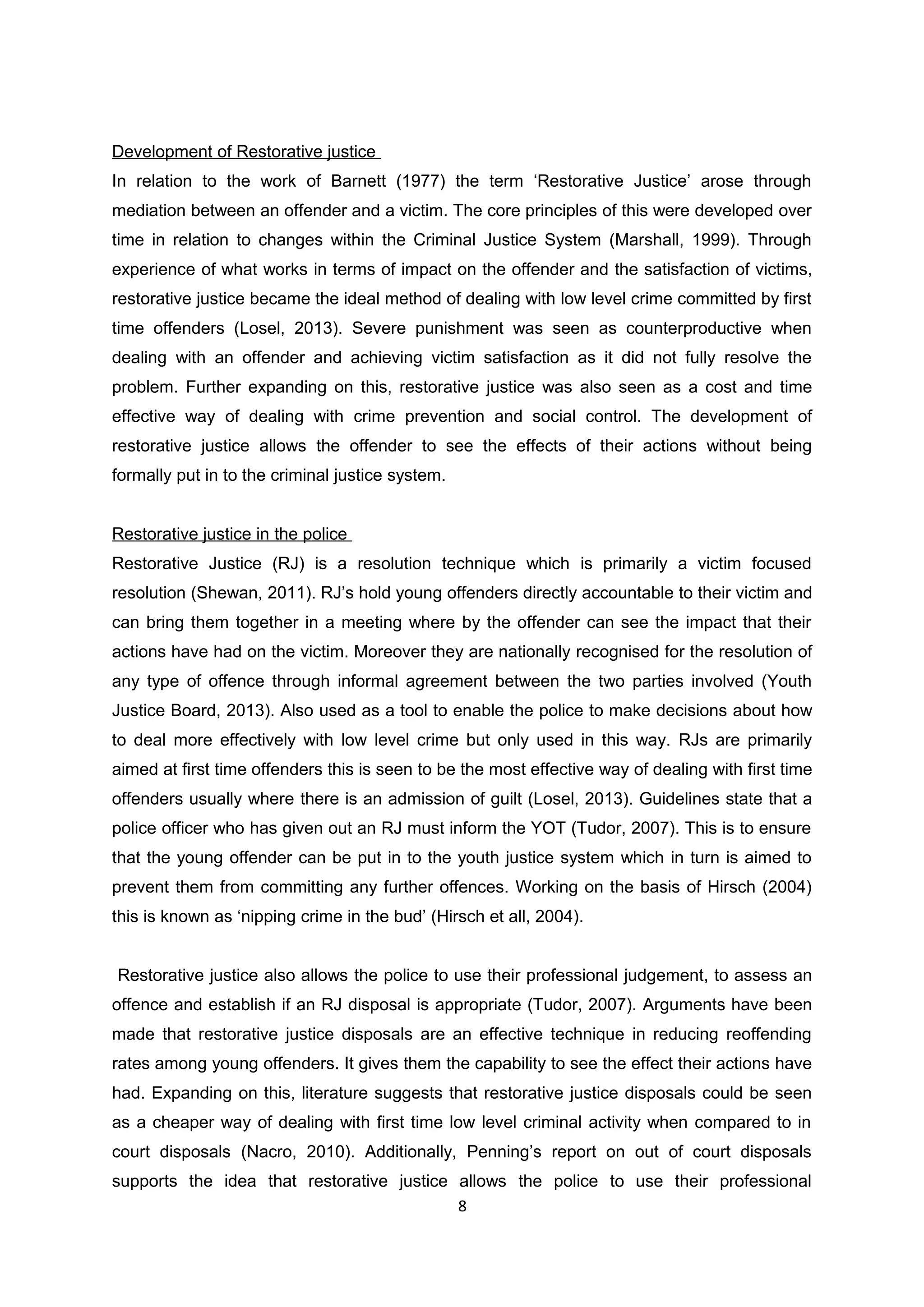 Restorative Justice Full project | PDF
