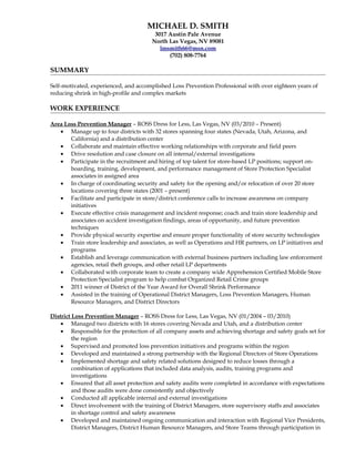 Michael D Smith Resume 2015 | DOC